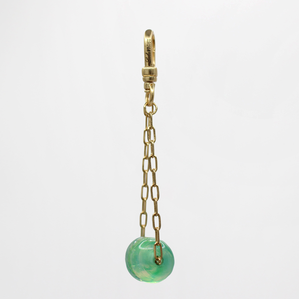 Gorgeous Vaseline Green Glass Antique Bead on Pendulum Circe Charm ...