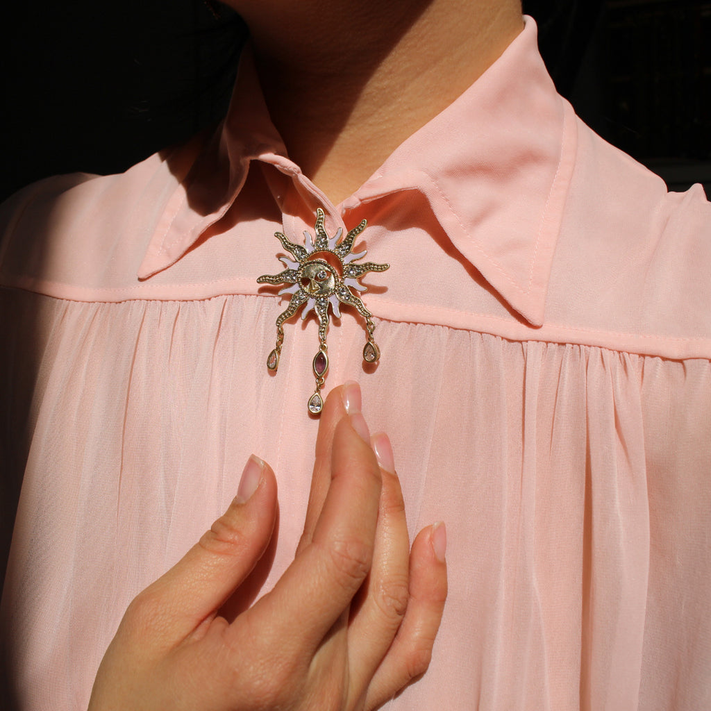 Rising Sun Lavender Enamel Brooch Lulu Frost
