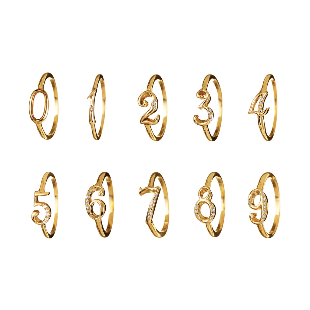 Lulu Frost Code Number Ring Yellow Gold 18KT