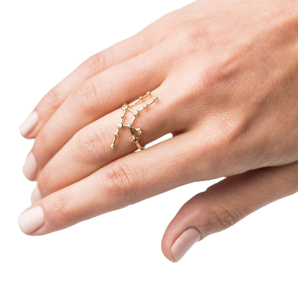 Zodiacs 14k & Diamond Virgo + Earth Ring– Lulu Frost